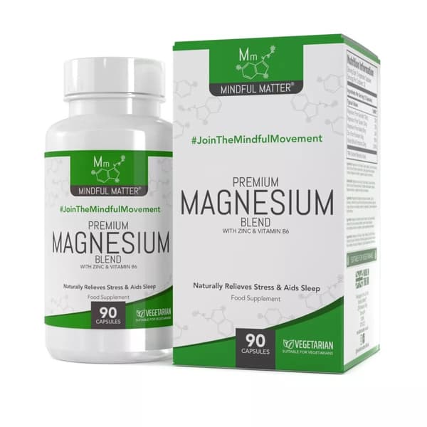 Magnesium Blend 90 Capsules Magnesium Glycinate, Taurate, Vitamin B6 ...