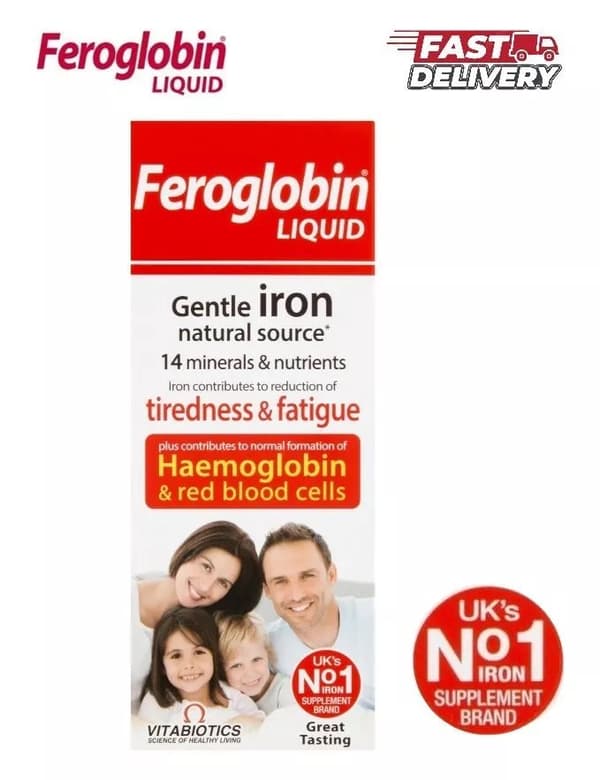 Vitabiotics Feroglobin Liquid 200ml - B12 and Iron Supplements for ...