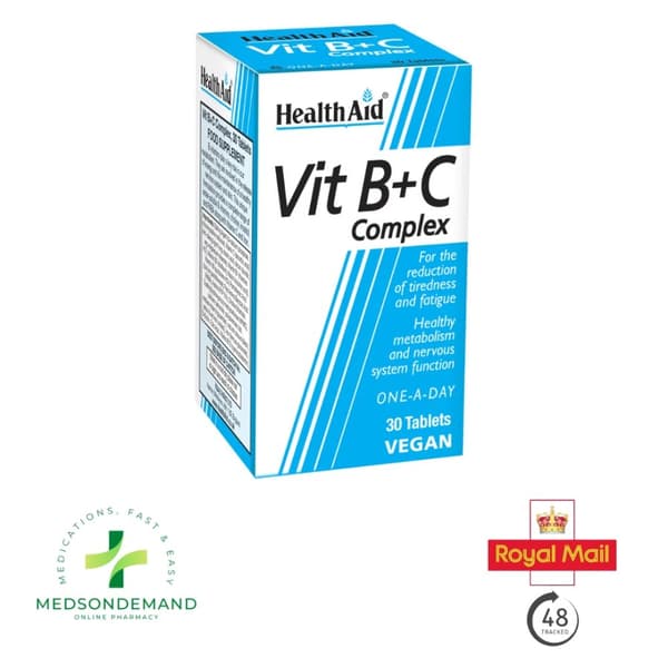 Vitamin B+C Complex 30 Tablets - Energy, Immune Support & Antioxidant Supplement | CDON