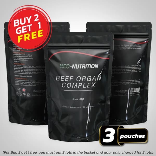 Neo Nutrition Grass-Fed BEEF ORGANS COMPLEX Liver, Heart, Kidney ...