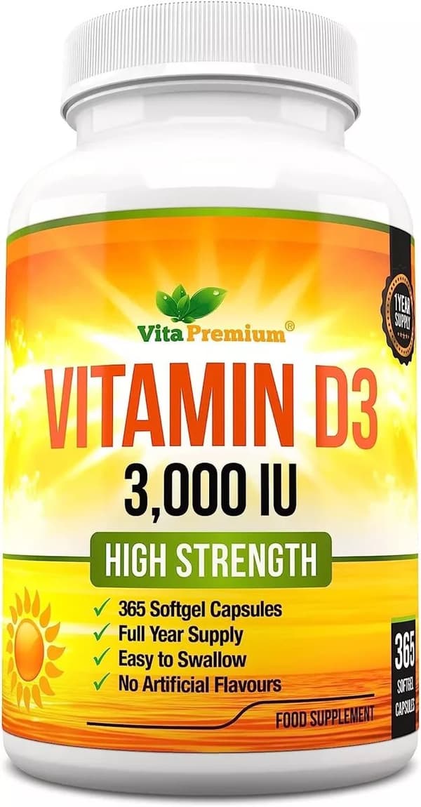 Vitamin D 3,000 IU, High Strength Vitamin D3 Supplement, 365 Capsules ...