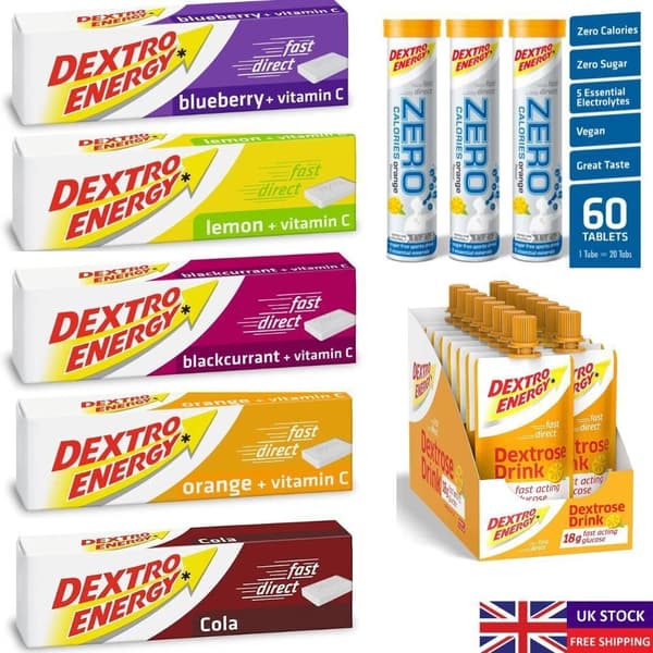 Dextro Energy Dextrose Glucose Fast Acting Tablets, liquid Fruit ...