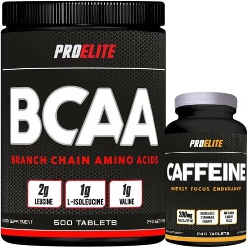 ProElite Caffeine 240 Tabs + Pro Elite BCAA 500 Tablets Branch Chain ...