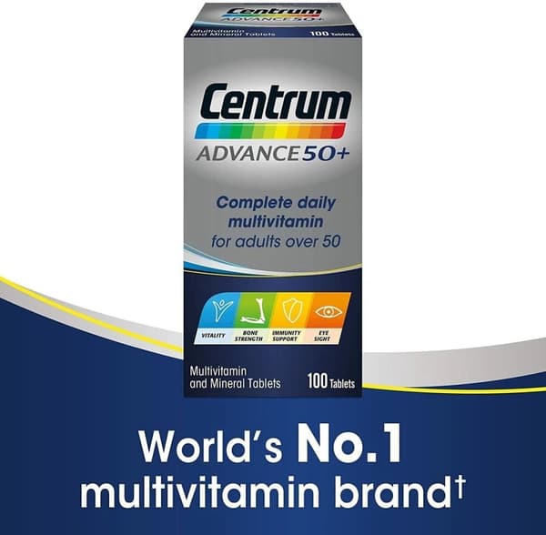 Centrum Advance 50+ Complete Daily Multivitamin Bone, Immune, Eye -100 ...