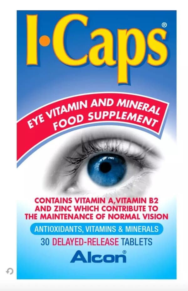 ICaps - Eye & Vision Health Vitamin & Mineral Tablets 30s, (Lutein ...