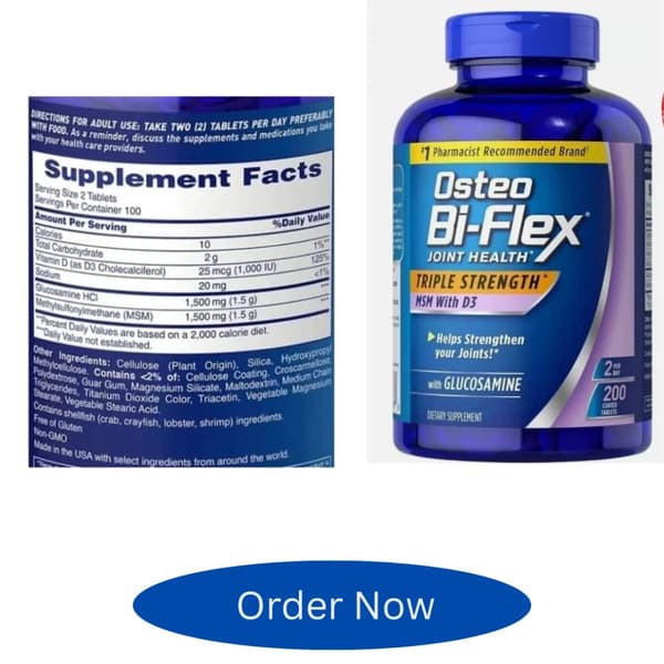Osteo Bi-Flex Triple Strength Joint Health + Vitamin D3 200 Tablets | CDON