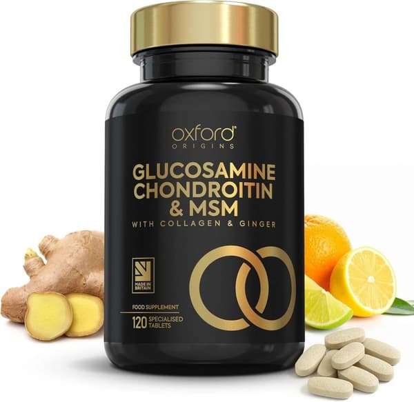 Glucosamine Chondroitin & MSM High Strength + Vitamin C Ginger Collagen, Tablets | CDON