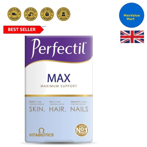 Perfectil Max Vitabiotics Skin Hair Nail Supplement 84 Tablets/Capsules ...