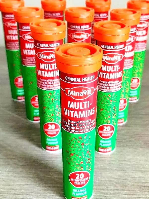 18 x 20 (280) Tablets Minavit Effervescent Multivitamin Tablets C B1 B2 ...