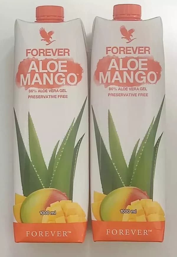 2 X FOREVER ALOE MANGO 86% Aloe Vera Gel Preservative free 1Litre HALAL ...
