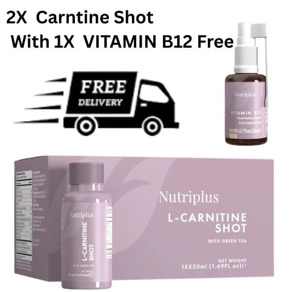 2X Nutriplus L-Carnitine Shot with Free Nutriplus Vitamin B12 1000mcg ...