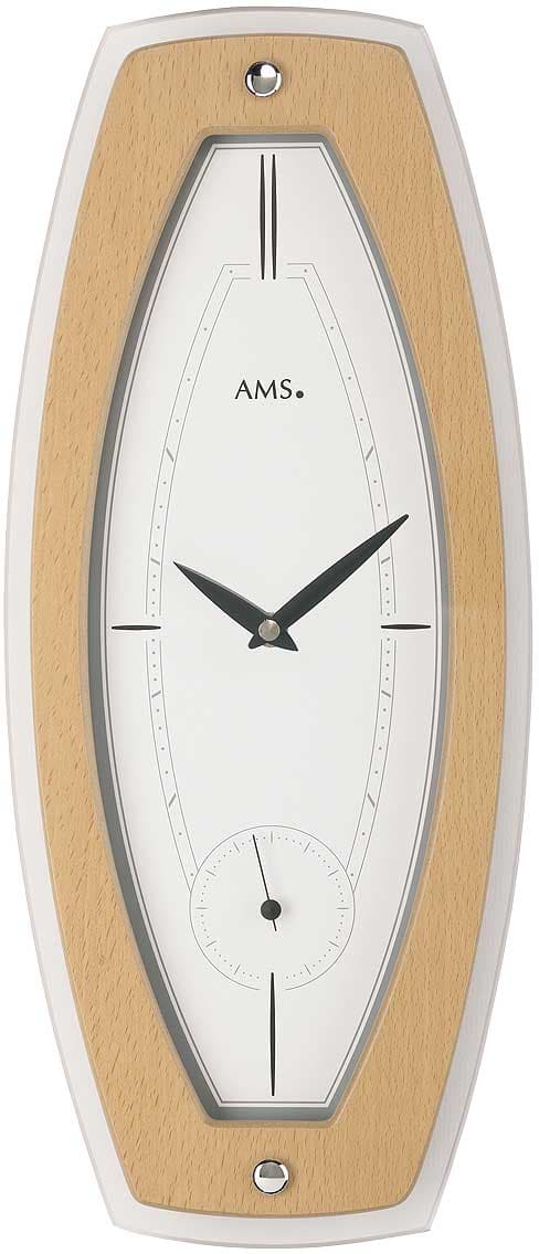 Wall Clock AMS 9357, Quartz, Silver, Analogue, Modern | CDON