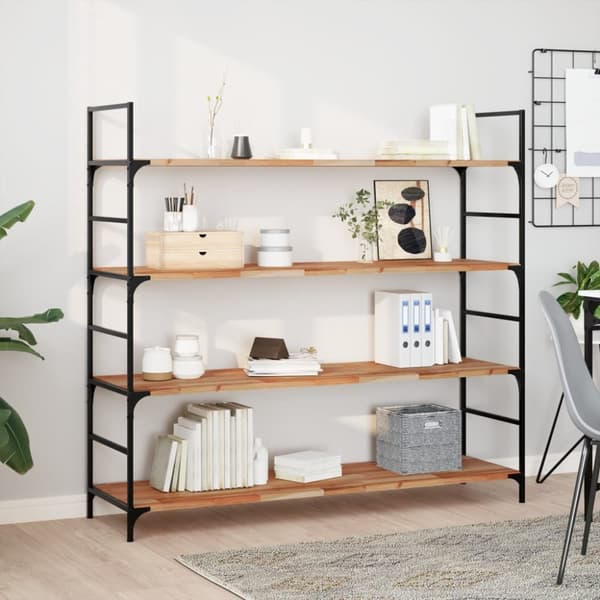 Svävande hyllor 4 st 120x40x2 cm behandlat massivt akaciaträ | CDON