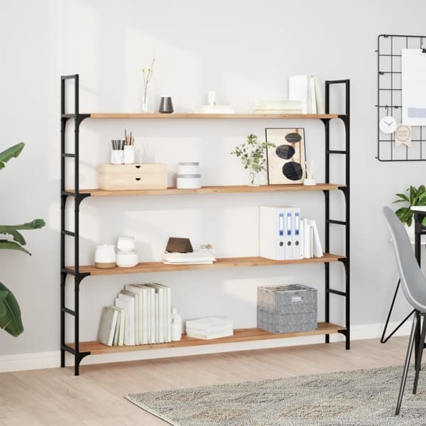 Svävande hyllor 3 st 160x20x2 cm behandlat massivt akaciaträ | CDON