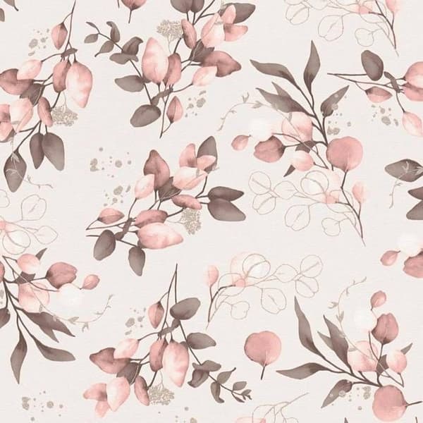 Non-woven tapet - fuchsia - blommor / blommig - Mönstrade tapeter ...
