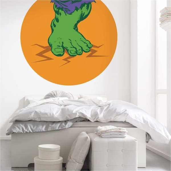 Komar Tapet Fotografi Marvel Klistermärke Rund Fot Hulk 125 x 125 cm Non-Woven Pop Art | CDON