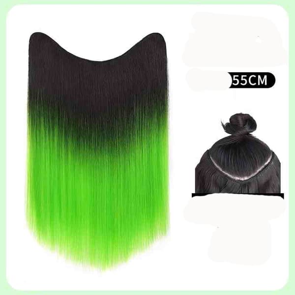 V-formad ett stycke syntetiskt 4 Clip In Hair Extensions Lång rak ...