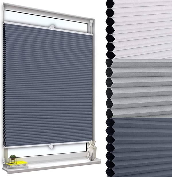 Rootz Double Pleated Blind - Honeycomb -persienner - Grå -hvide nuancer ...