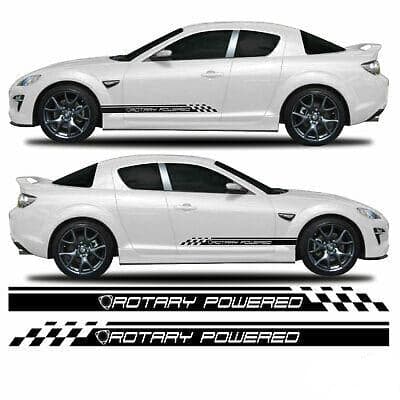 Rotary Powered Racing Side Stripes Fit Mazda RX8 R3 Vinyl Sticker ...