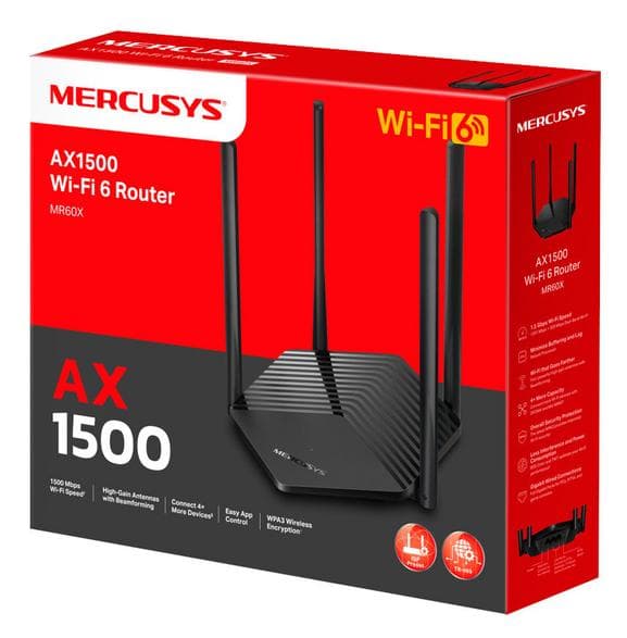 MERCUSYS MR60X Wi-Fi 6 AX1500 -reititin | CDON