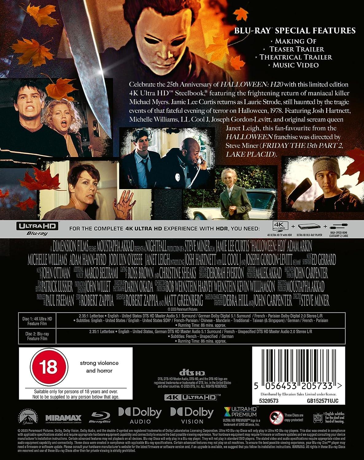 Halloween H20 - Twenty Years Later - Limited Steelbook (4K Ultra HD ...