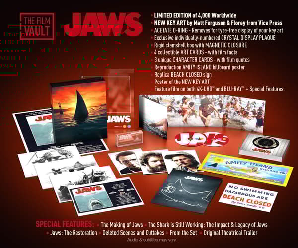 Jaws The Film Vault Limited Edition 4k Ultra Hd Blu Ray Cdon
