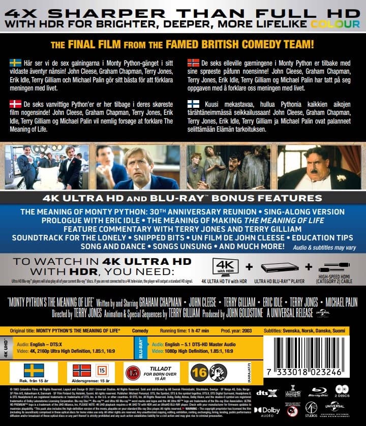 Monty Pythons The Meaning Of Life 4k Ultra Hd Blu Ray Cdon