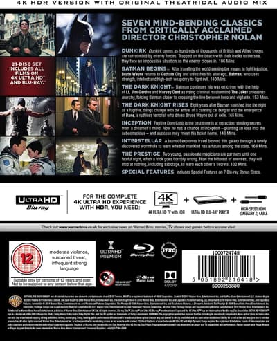 Christopher Nolan Collection (4K Ultra HD + Blu-ray)(21 disc) (Import ...