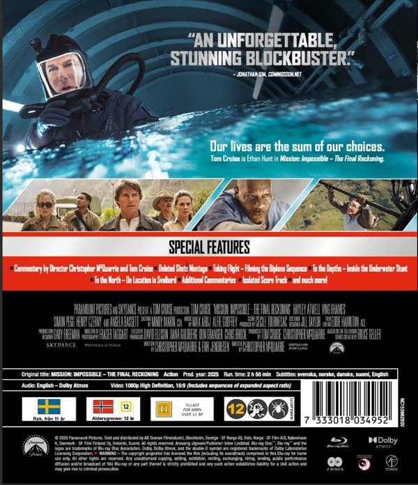 Mission: Impossible - The Final Reckoning (Blu-ray + Bonus Disc) | CDON