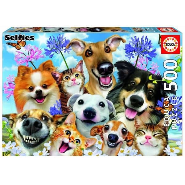 Djurpussel - EDUCA - 17983 - 500 bitar - Kul i solen Selfie | CDON