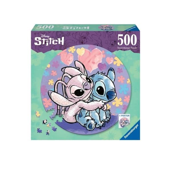 Puzzle runt 500 bitar Stitch, Disney, Tecknad film, Från 10 år, 17581 ...