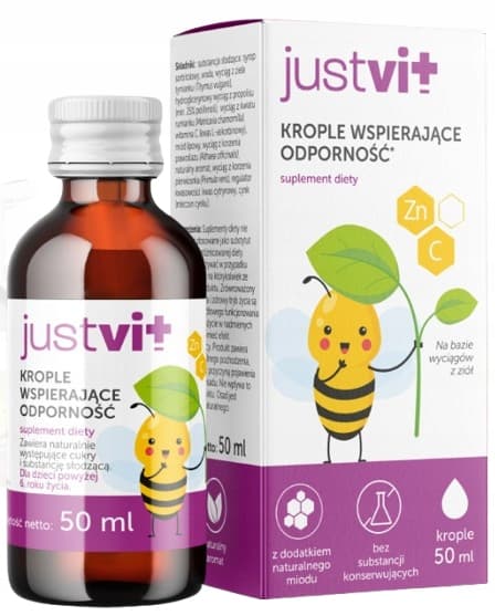 JUSTVIT Dråber, der understøtter immunforsvaret til børn, 50 ml | CDON