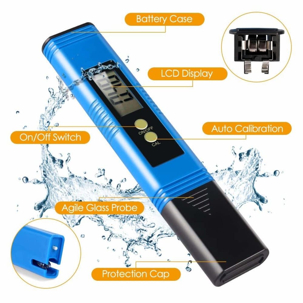 Digitaalinen veden pH-mittari - sininen | CDON