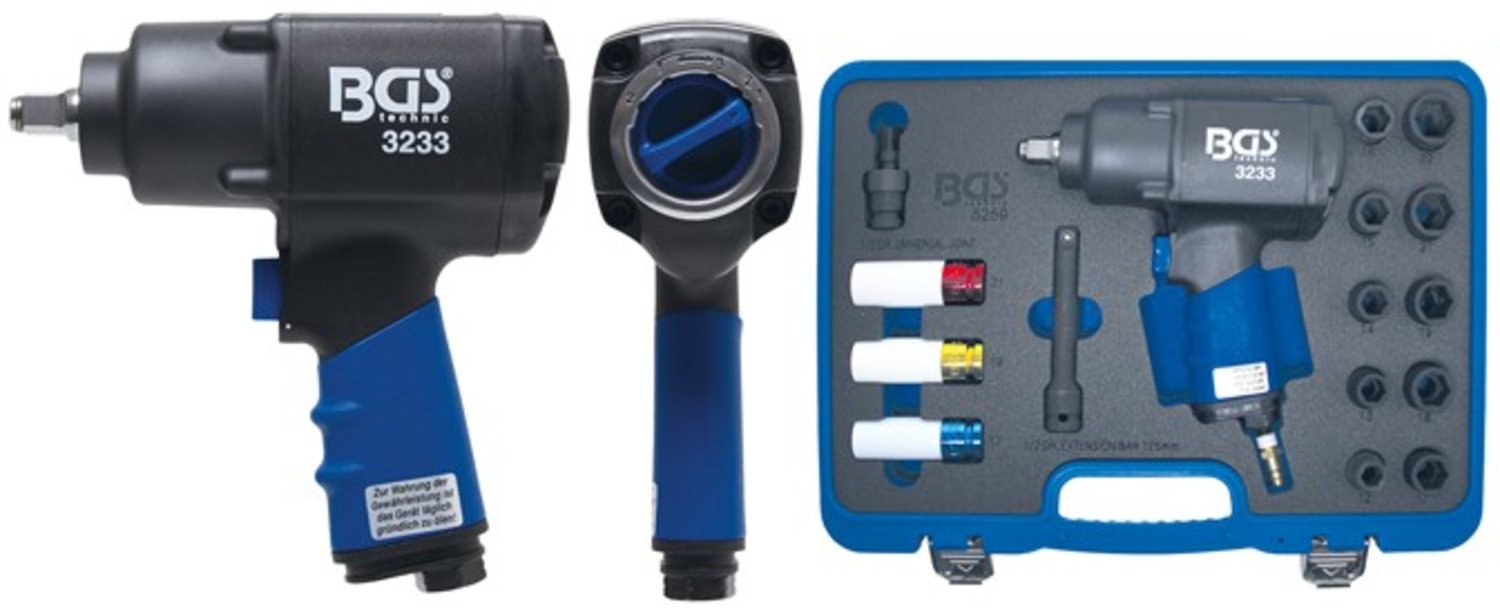 Tryckluft-Mutterdragare-sats | 12,5 mm (1/2tum) | 1355 Nm | 16 delar ...