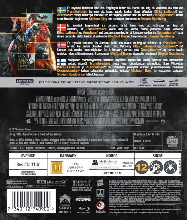 Transformers: Dark of the Moon (4K Ultra HD + Blu-ray) | CDON