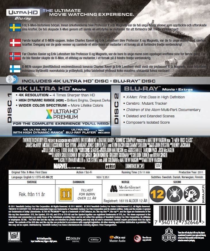 X-Men: First Class (4K Ultra HD + Blu-ray) | CDON