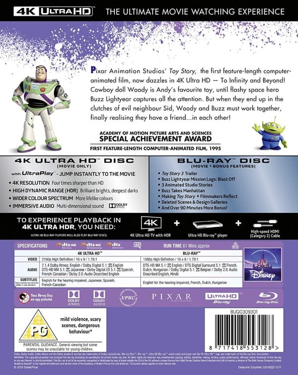 Toy Story 4k Ultra Hd Blu Ray Import Cdon