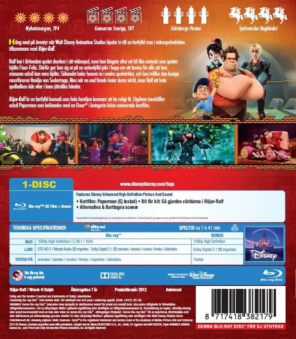 Disney klassiker 51: Röjar Ralf (Blu-ray) | CDON