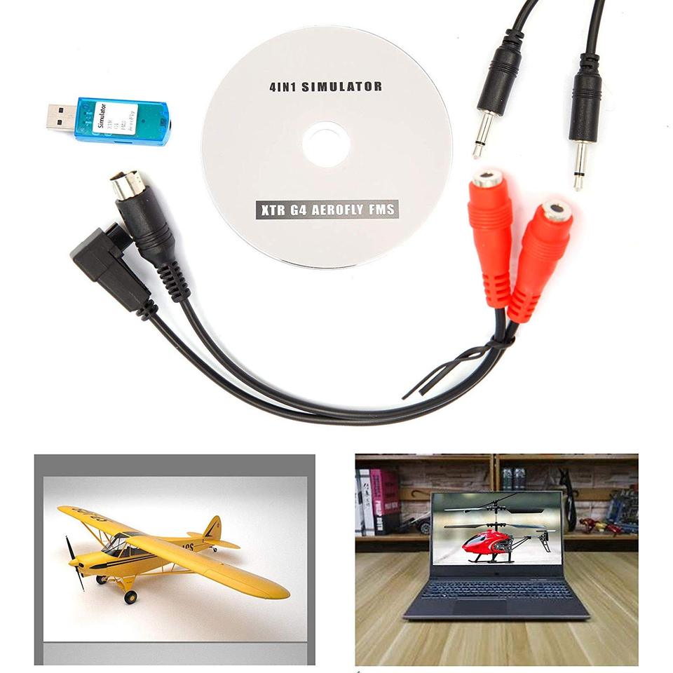 1 stykke Flight USB simulator kabel til DX5E DX6I DX7 JR Futaba RC Esky ...