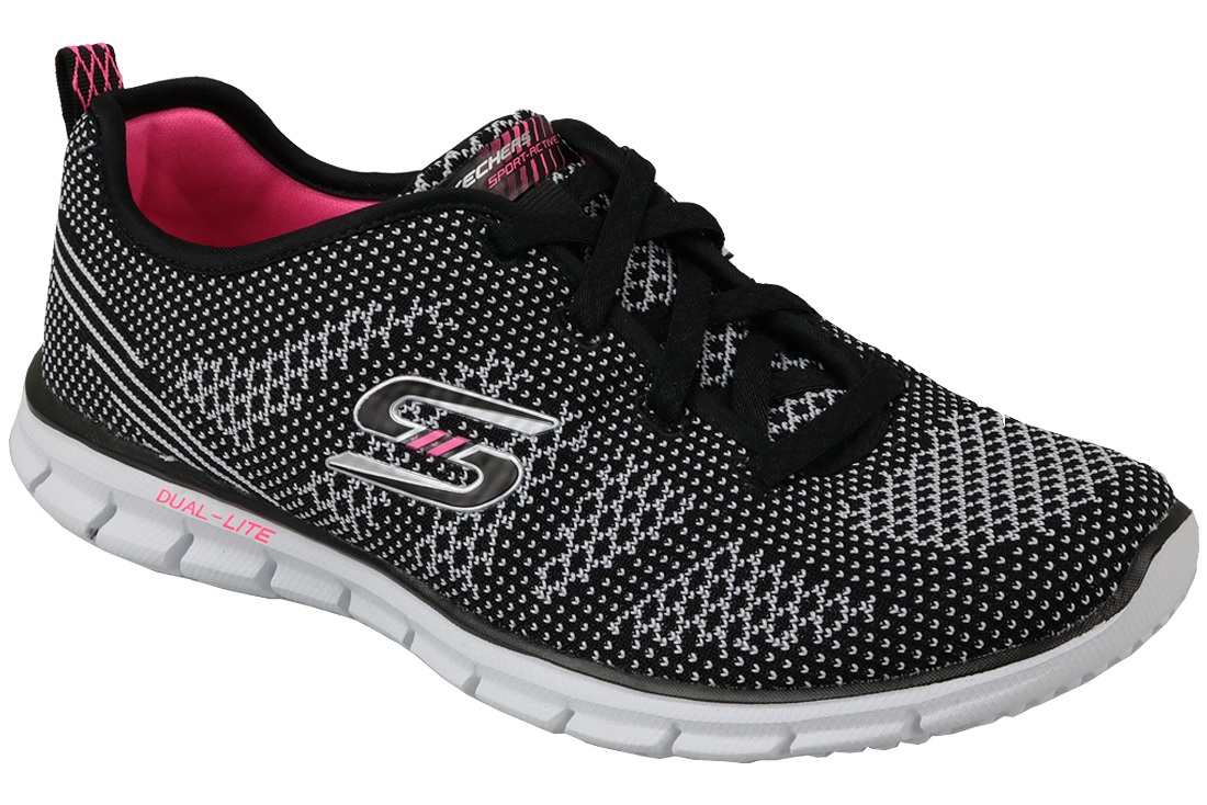 Fitness skor, Dam, Skechers Glider 22880-BKW, Svart - Skor - CDON.COM