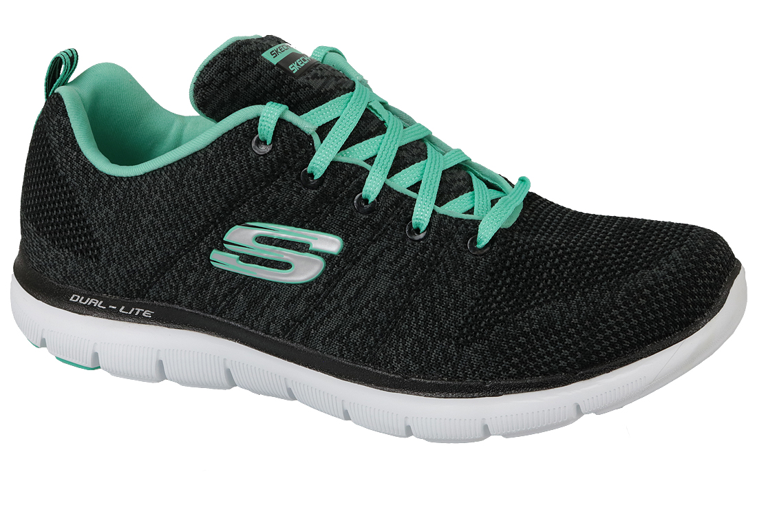Fitness skor, Dam, Skechers Flex Appeal 2.0 12756-BKAQ, Svart - Skor ...