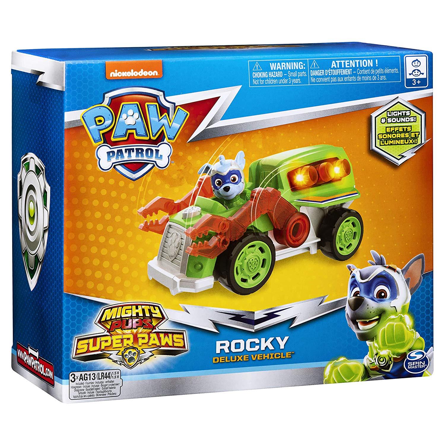 Paw Patrol Mighty Pups Super Paws Rockys Deluxe Vehicle With Lights