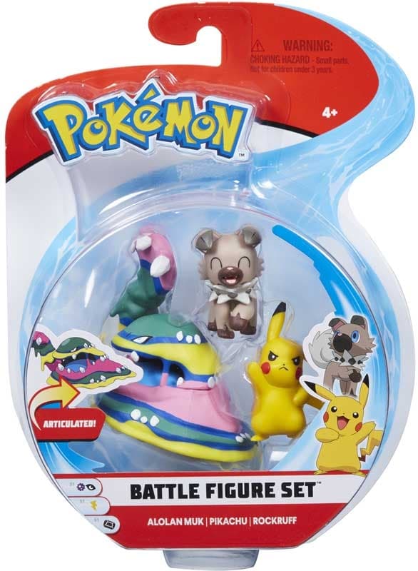 Pokemon Battle Figure Set Alolan Muk, Pikachu & Rockruff | CDON